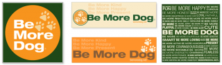 Be More Dog Stickers and Gifts inspired by the Book Be More Dog