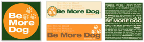 Be More Dog Stickers and Gifts inspired by the Book Be More Dog